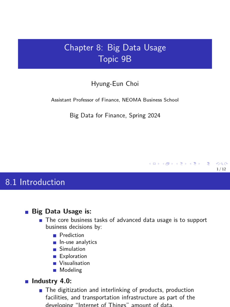 Big_Data_Finance_T9B_CHOI_NEOMA_Ch8_2024 | PDF | Big Data | Analytics
