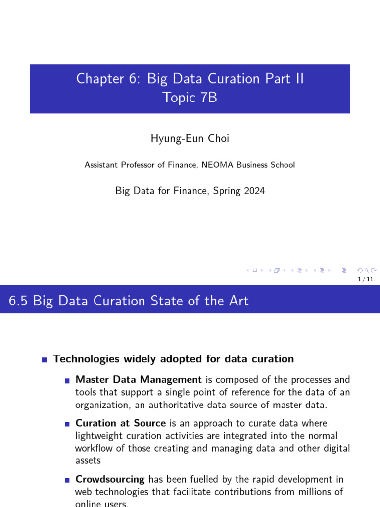 Big Data Curation Techniques in Finance | PDF | Crowdsourcing | Big Data