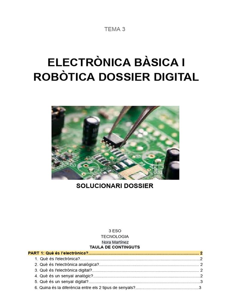 Solucions - Dossier Digital - Electronica | PDF