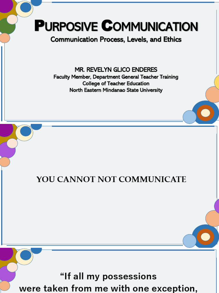 Communication Process and Levels | PDF | Communication | Behavioural Sciences