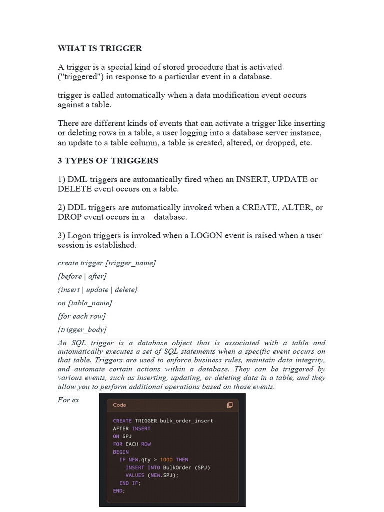 WHAT IS TRIGGER | PDF