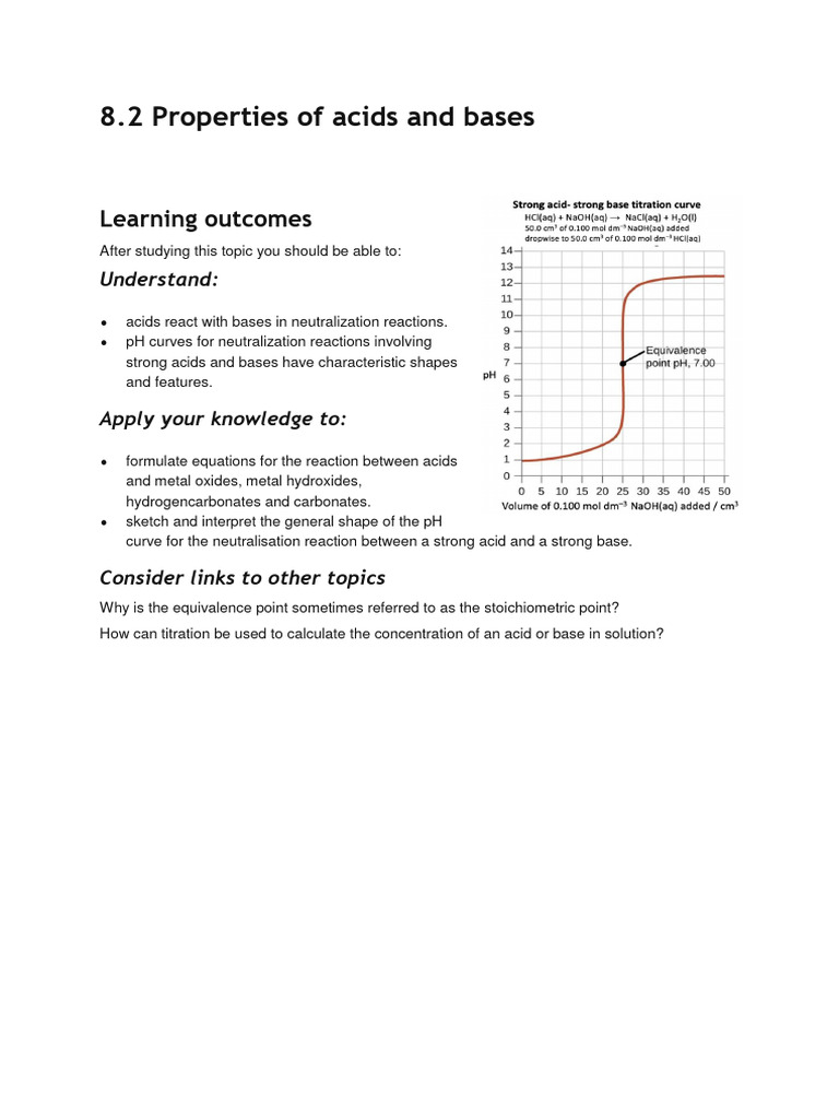 8.2 Properties of Acids and Bases | PDF
