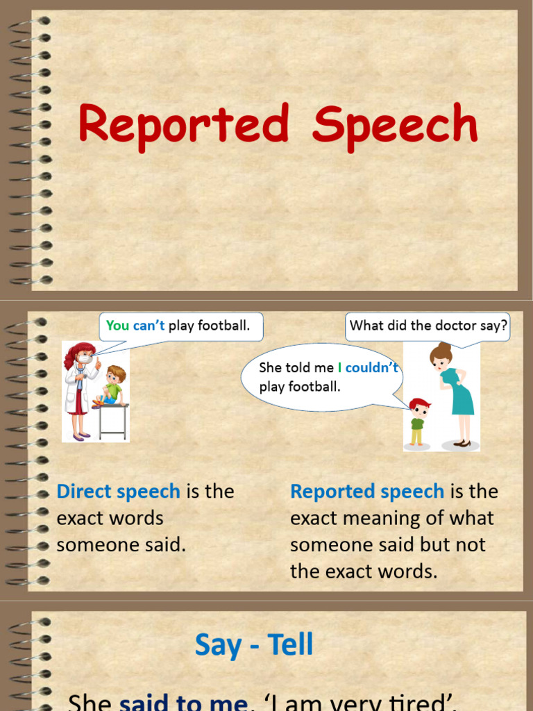 Reported Speech | PDF | Verb | Grammar