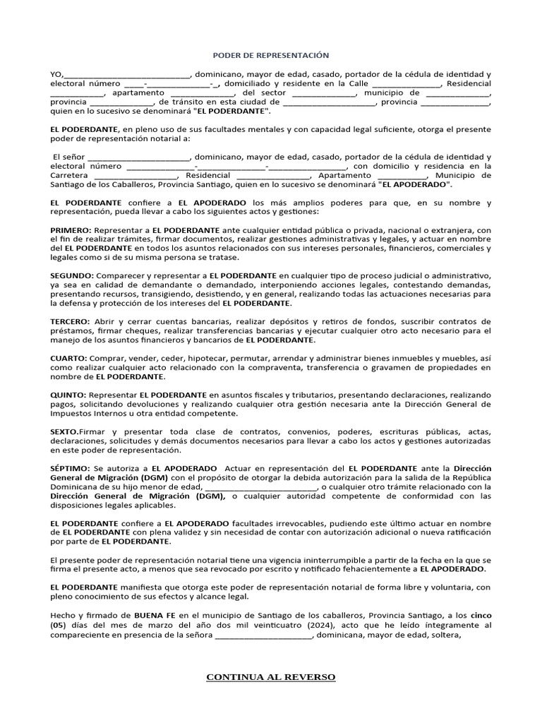 Poder de Representacion | PDF