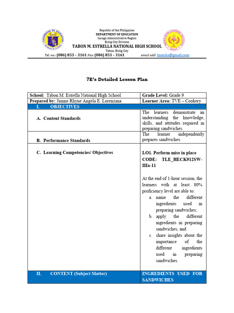 TVE 7es Ingredients Used For Sandwiches | PDF | Sandwich | Breads