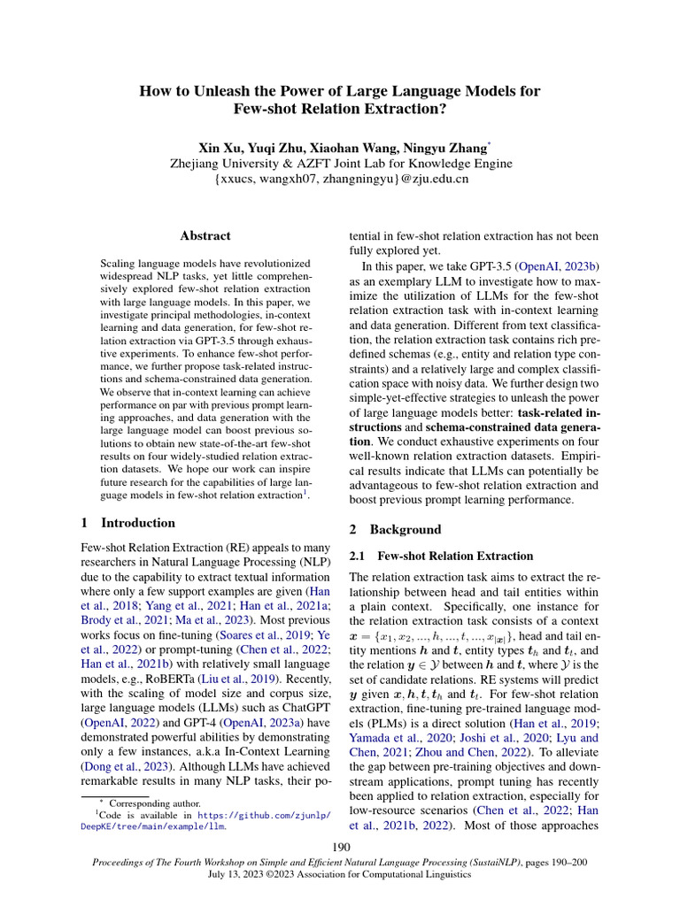 How To Unleash The Power of Large Language Models For Few-Shot Relation ...