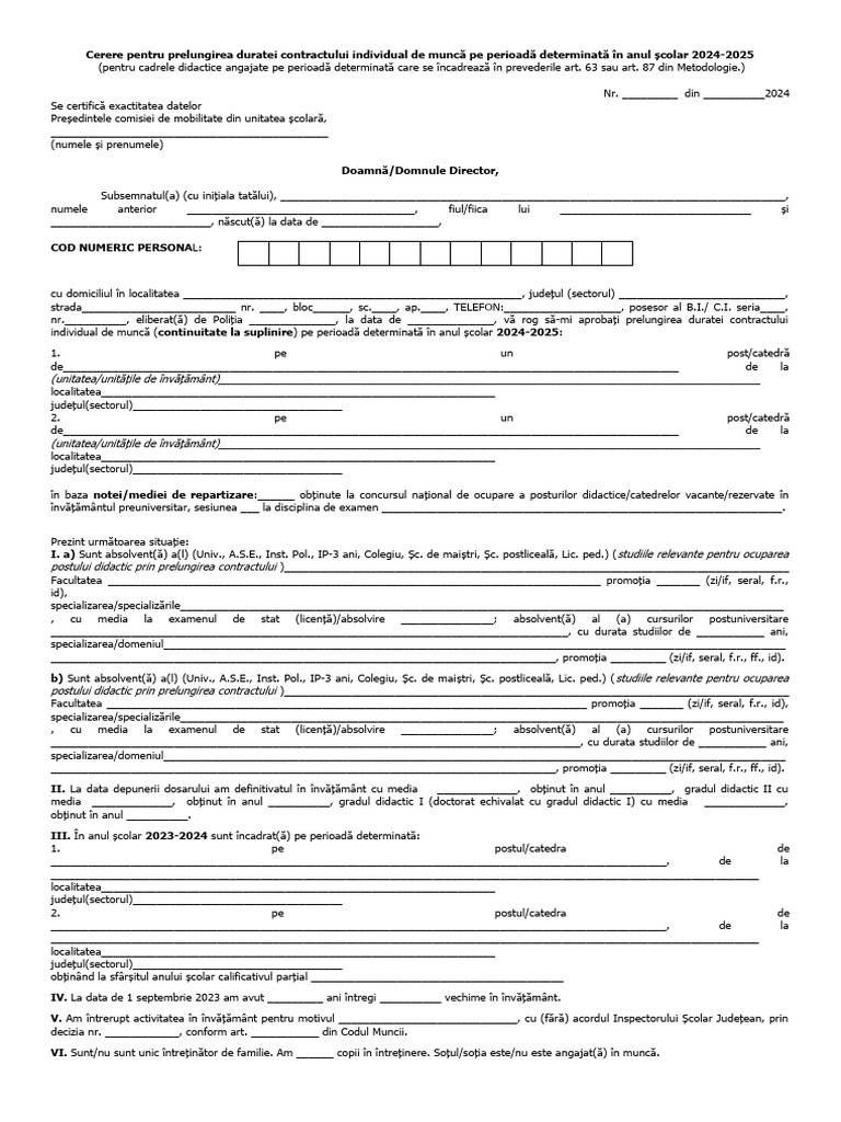 3 Cerere - Director Continuitate - 2024 | PDF