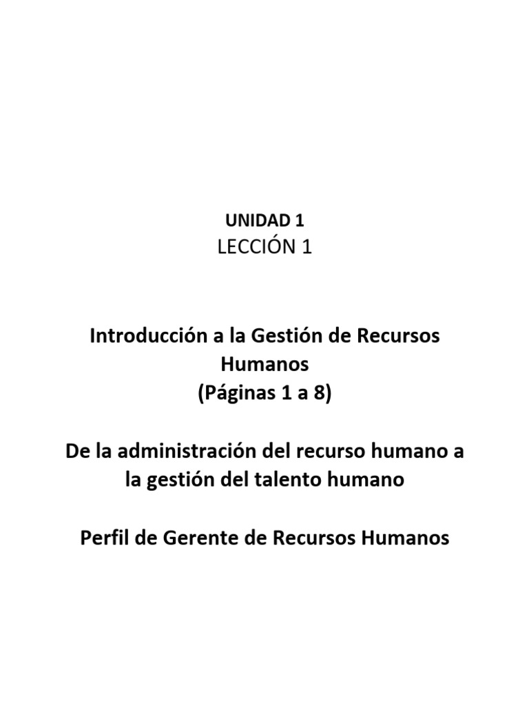 U1L1-Lectura Complementaria | PDF | Gestión de recursos humanos | Planificación