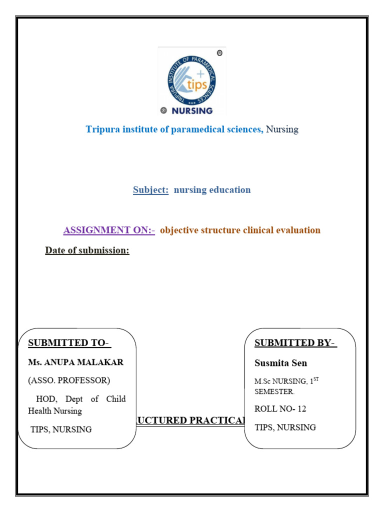 Assignment On OSCE Checklist | PDF | Educational Assessment | Medicine Assignment On OSCE Checklist | PDF | Educational Assessment | Medicine