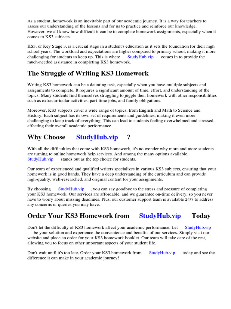 Ks3 Homework Booklet | PDF | Homework | Facebook