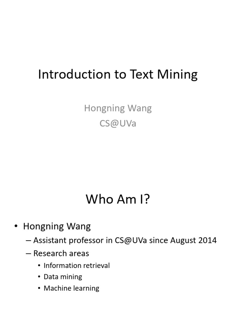 Introduction To Text Mining | PDF | Machine Learning | Map Reduce