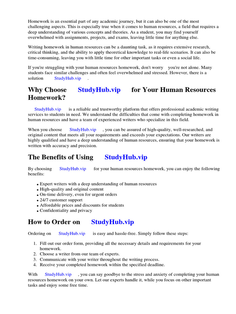 Homework Help Human Resources | PDF | Human Resource Management | Homework