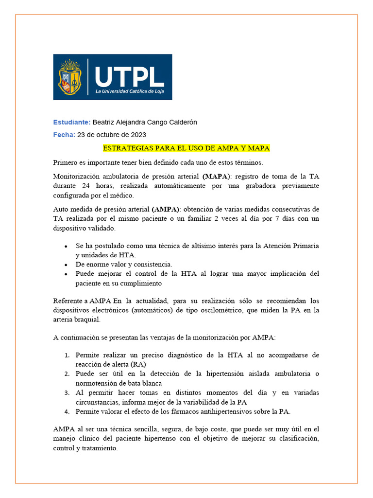 Sem 4 AMPA Y MAPA | Descargar gratis PDF | Hipertensión | Enfermedades ...