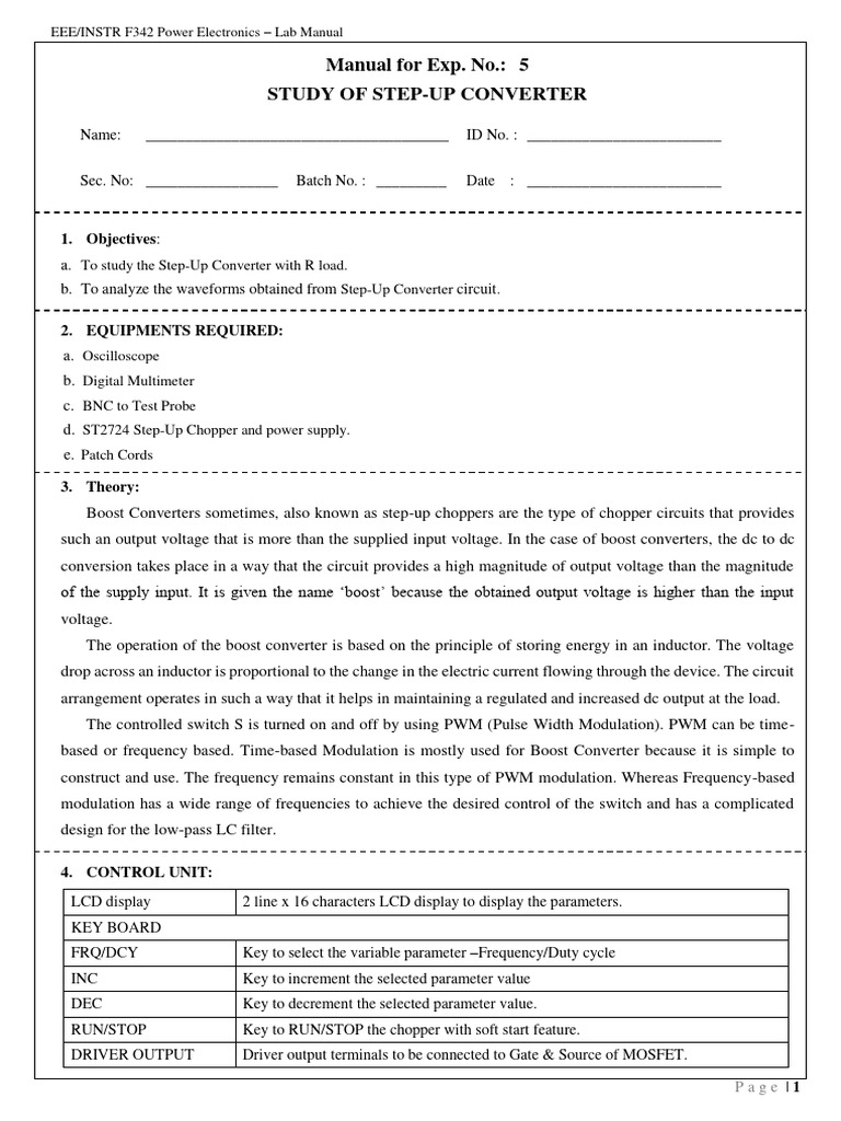 Exp._5_Manual | PDF | Power Electronics | Telecommunications Engineering