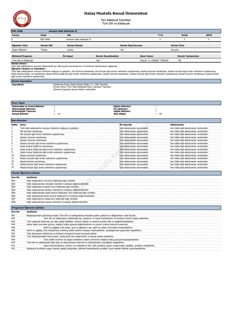 Anonim Halk Edebiyatı 2 | PDF
