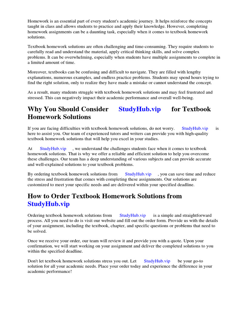 Textbook Homework Solution | PDF | Homework | Expert