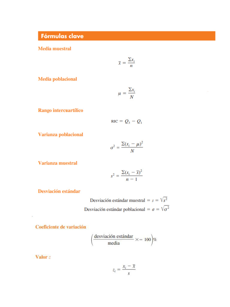 Formulas Estadistica | PDF