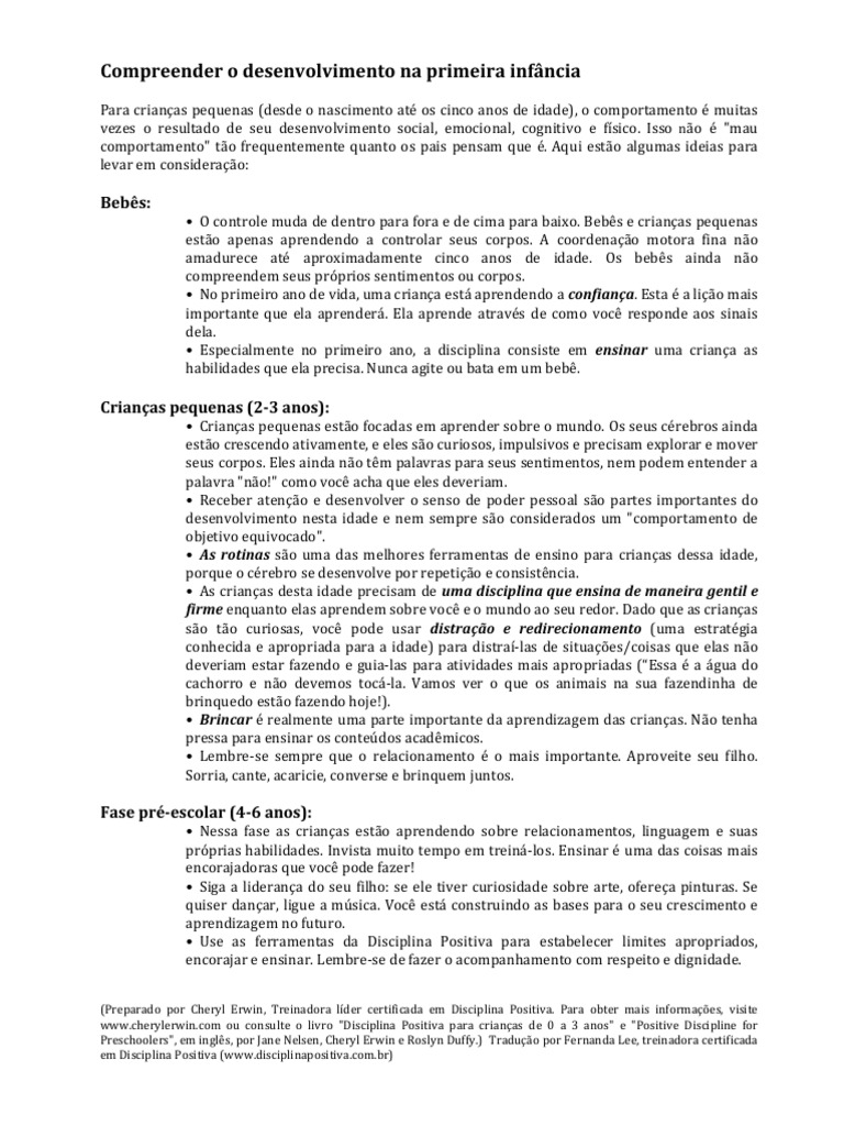 Inf_1_Development_portugues | PDF | Ciências comportamentais | Psicologia