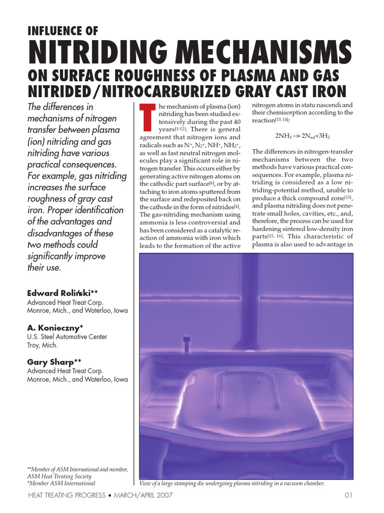 Nitriding Mechanism Surface Roughness | Download Free PDF | Nitrogen ...
