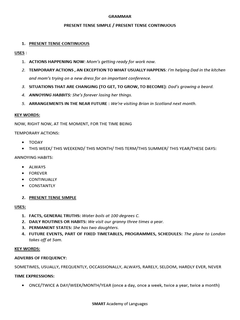 Grammar - PTS - Ptc.stative Verbs | PDF | Grammatical Tense | Taste