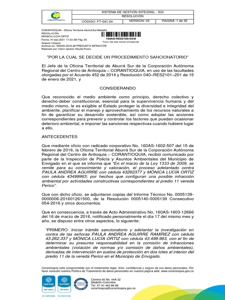 Sistema de Gestión Integral - Sgi Resolución Código: Ft-Gic-24 Versión ...
