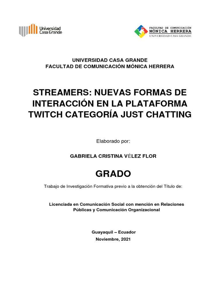 Streamers - Nuevas Formas de Interacción en La Plataforma Twitch | PDF ...