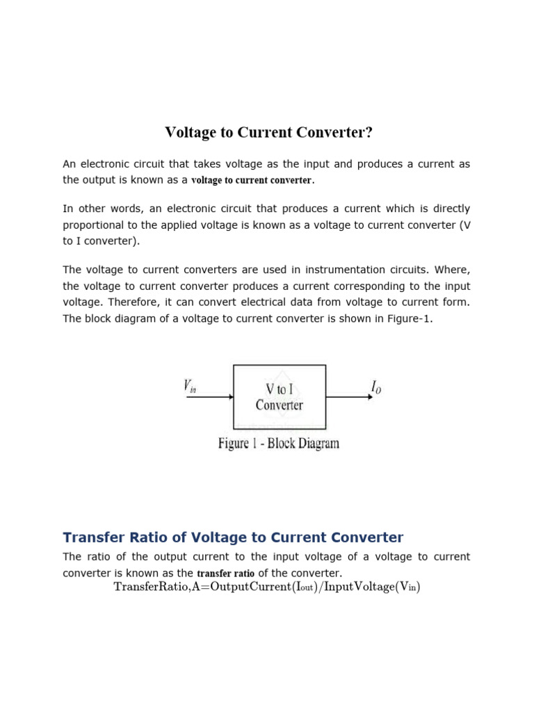 Voltage To Current Converter | PDF | Operational Amplifier | Amplifier