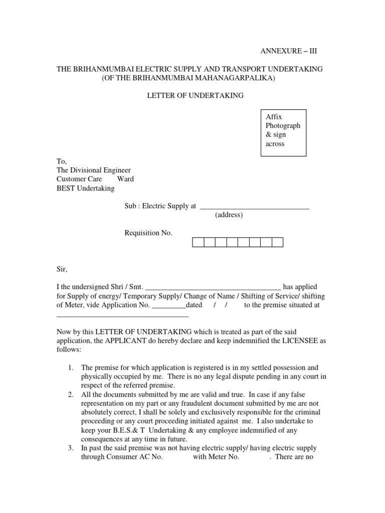 CON_UNDERTAKING LETTER | PDF | Landlord | Business Law