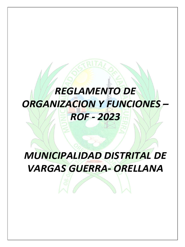 ROF Oficial 2023 | PDF | Alcalde | Gobierno local