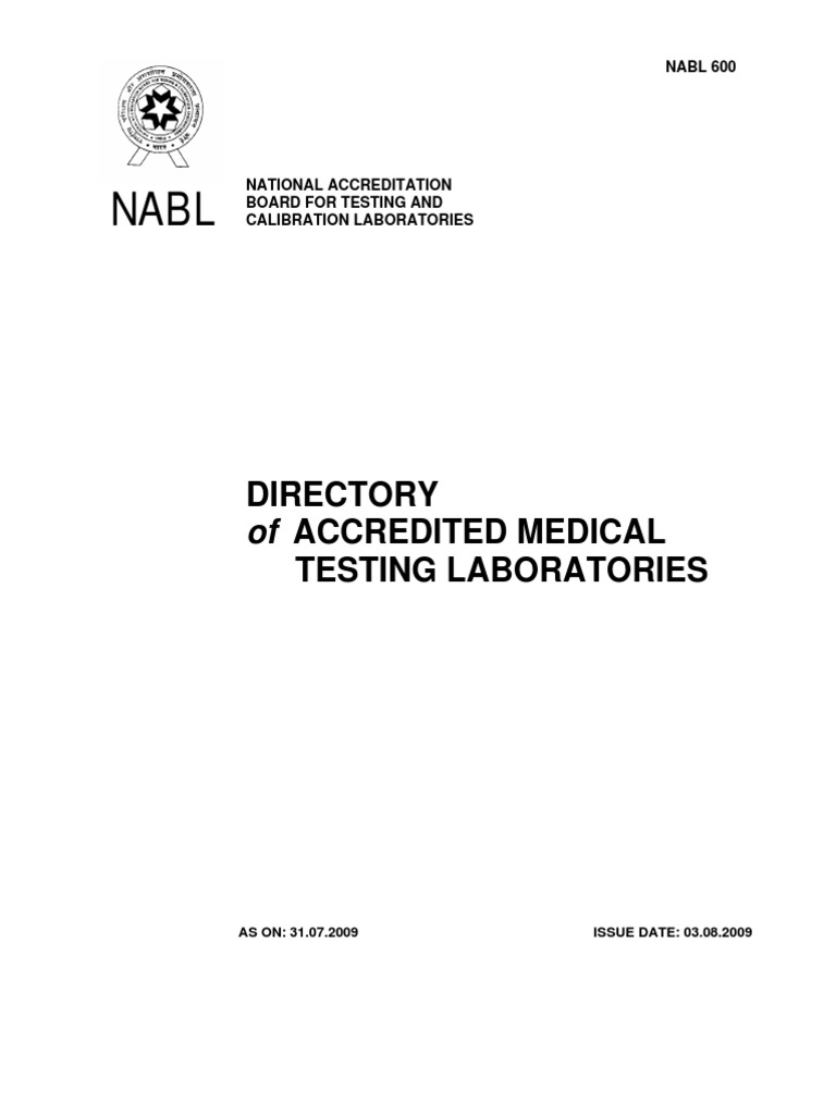 List of Nabl Accredited Labs - Aug 09 | PDF | Pathology | Medical ...