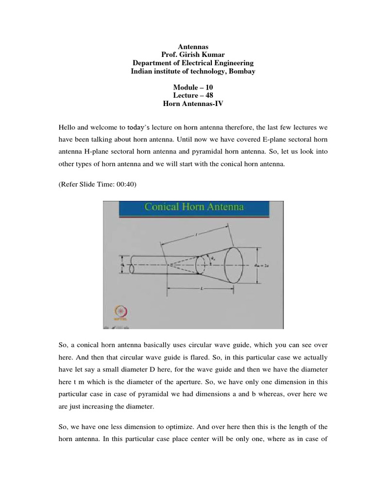 Lec 48 | PDF | Antenna (Radio) | Electromagnetic Radiation