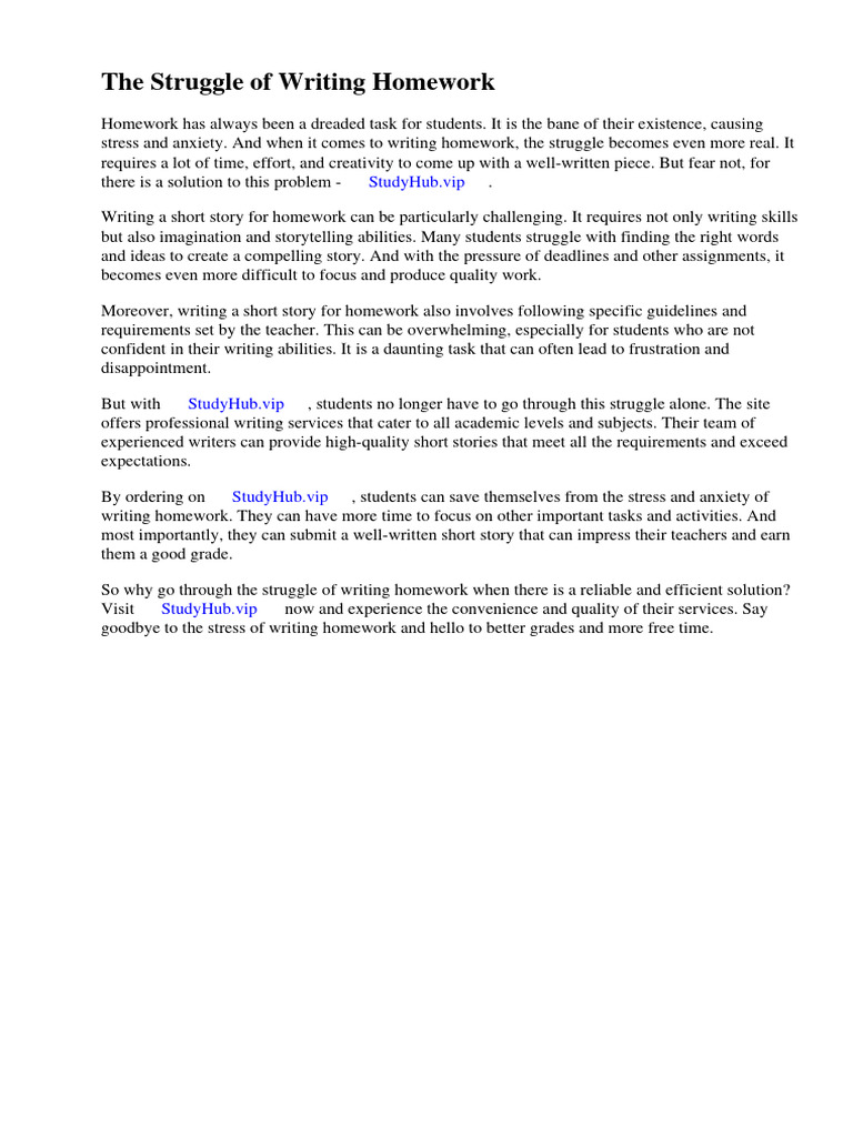 Write A Short Story Homework | PDF | Reading Comprehension | Narration