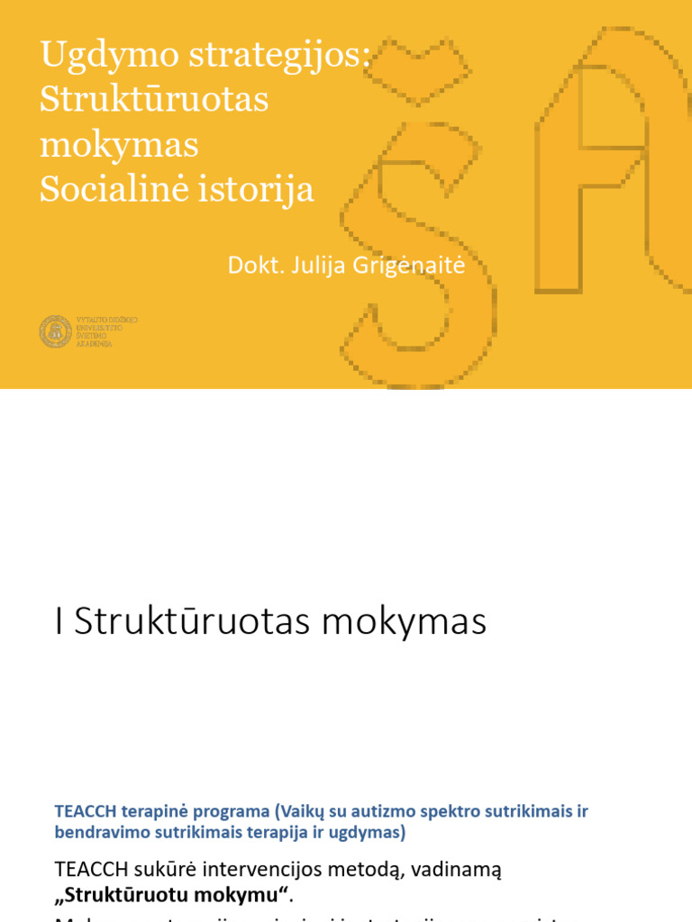 4 Tema Struktūruotas Mokymas - Soc. Istorijos | PDF