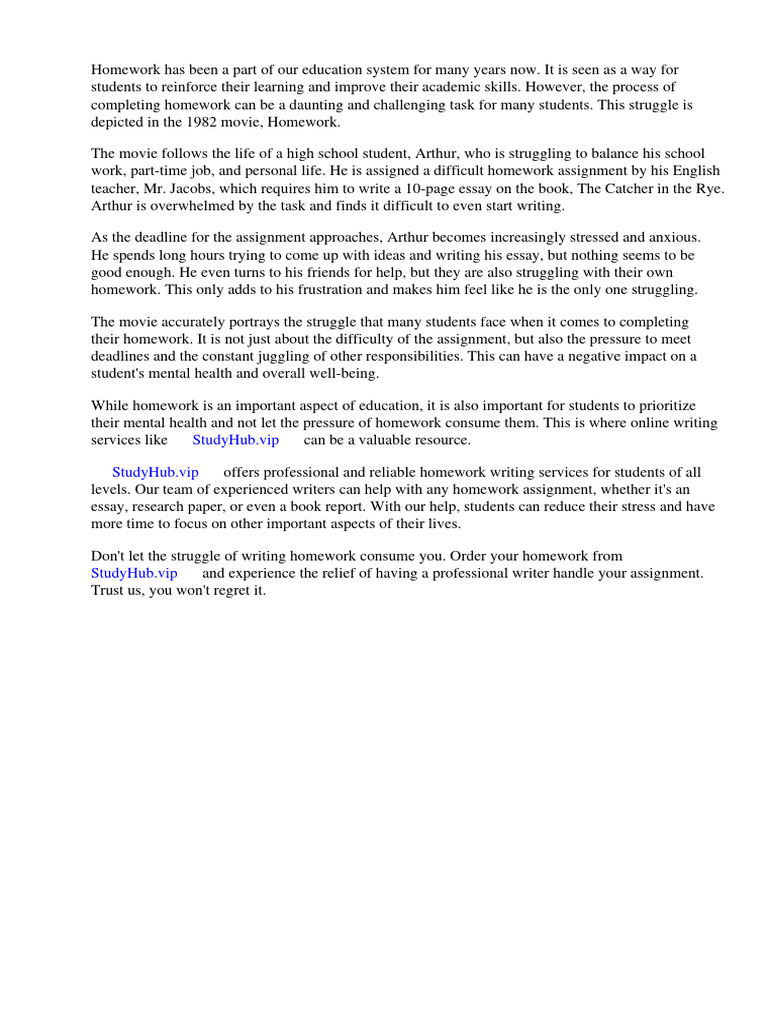 Homework 1982 Movie | PDF | Homework | E Bay