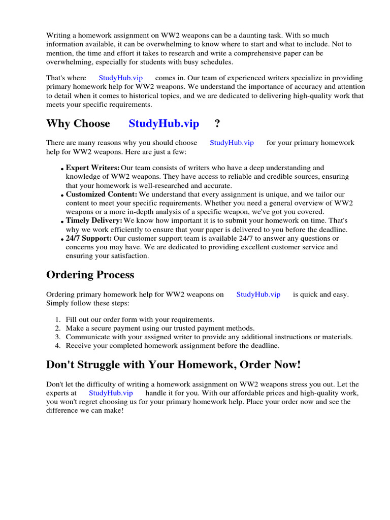 Primary Homework Help Ww2 Weapons | PDF | Operation Overlord | World War II