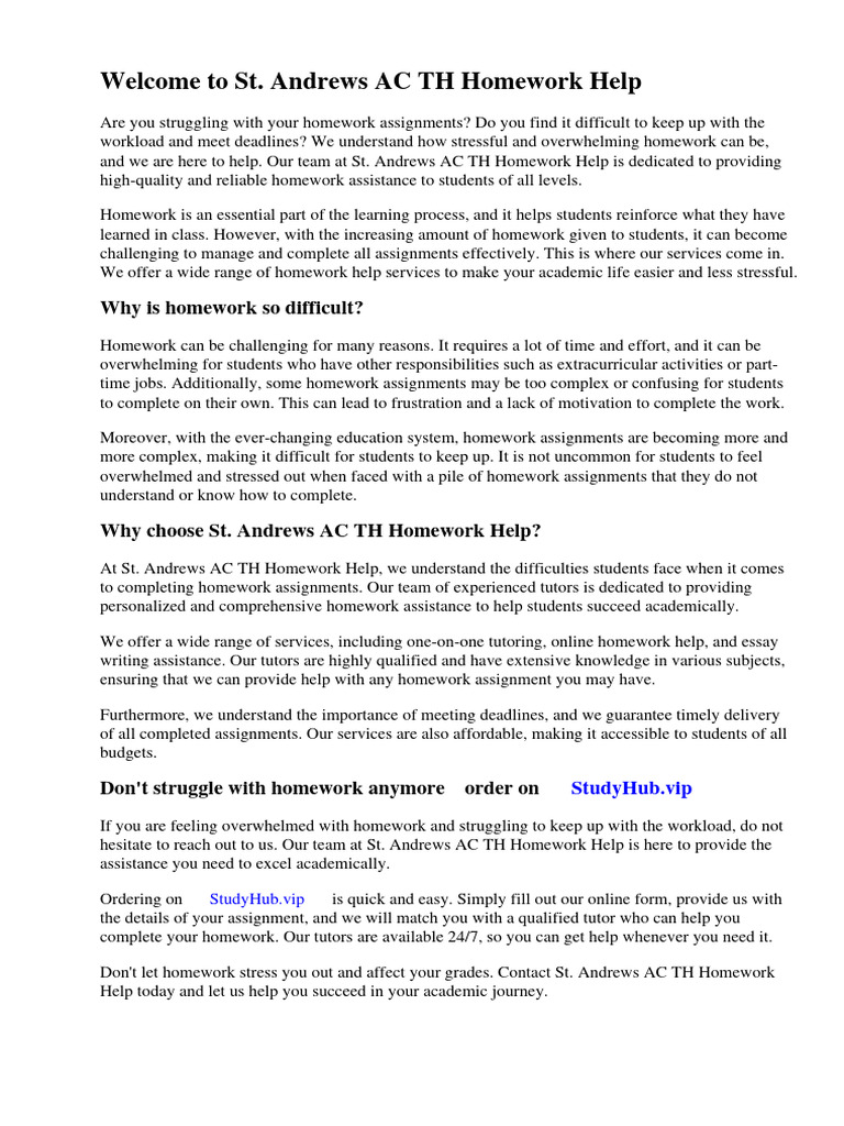 St Andrews Ac Th Homework | PDF | Http Cookie | Homework