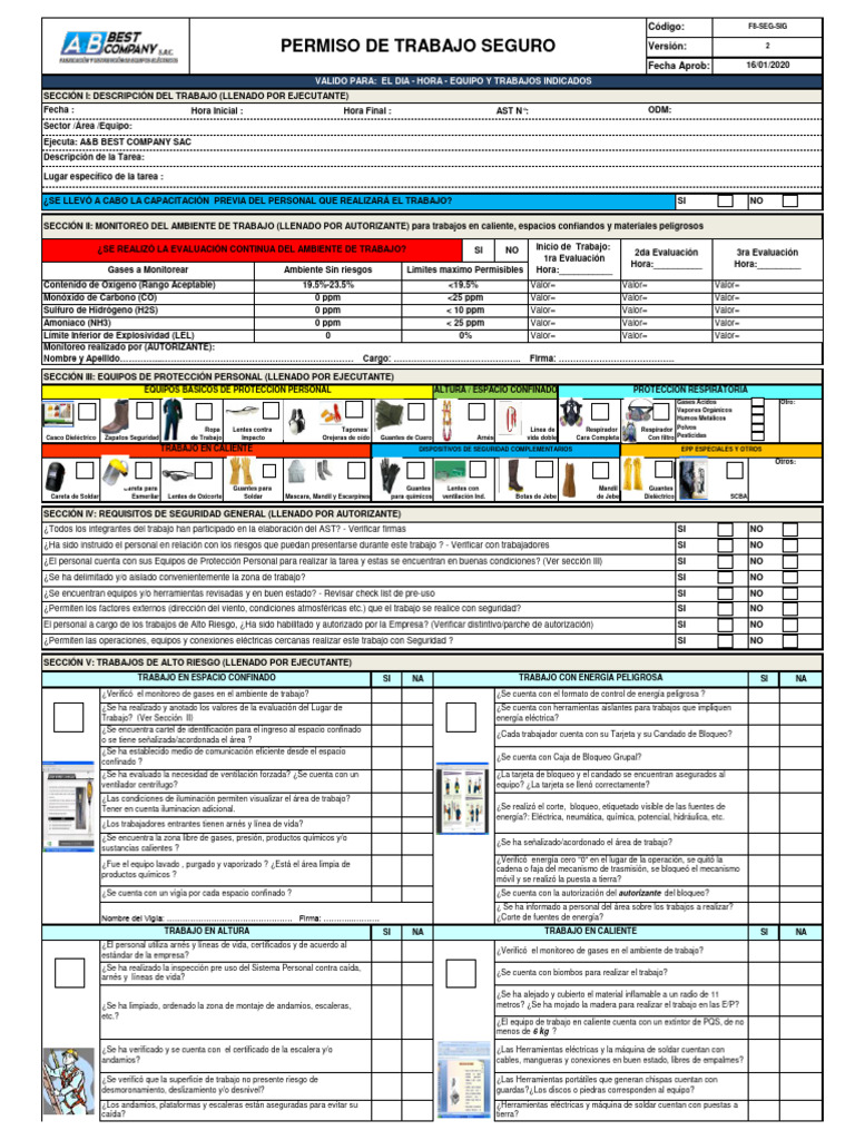 Permiso de Trabajo Seguro | PDF