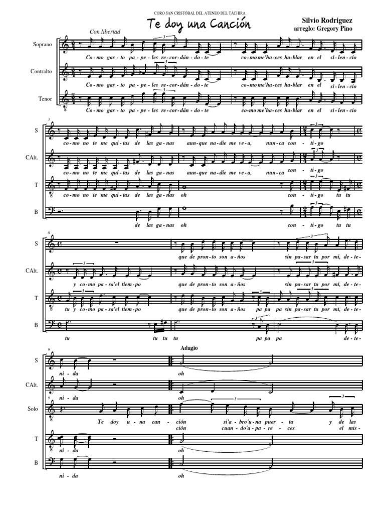 Silvio Rodriguez - Te Doy Una Cancion | PDF
