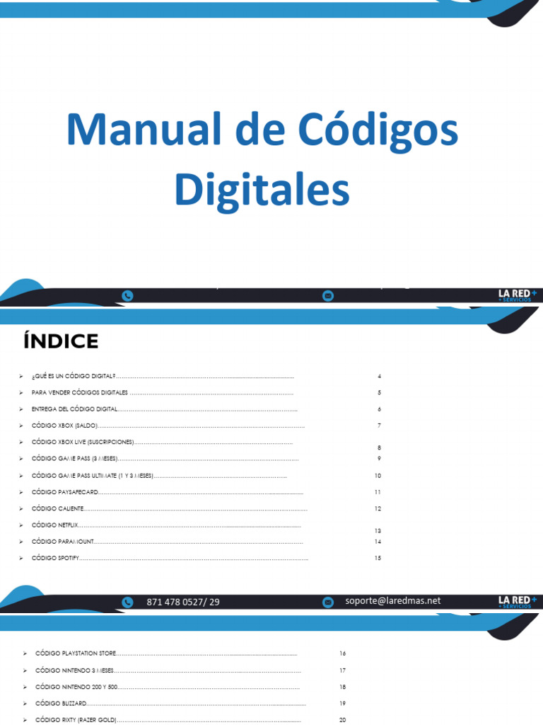 MANUAL DE CODIGOS DIGITALES LA RED 27 Mar 2024 | PDF | Nintendo | Xbox 360