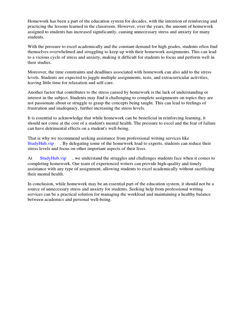 Stress Homework Causes | PDF | Homework | Stress (Biology)