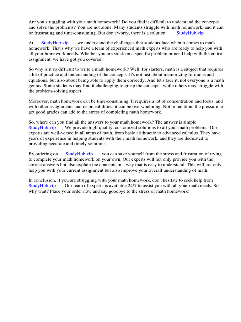 Where Can I Find All The Answers To My Math Homework | PDF ...