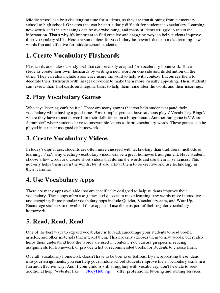 Fun Vocabulary Ideas for Students | PDF | Vocabulary | Learning