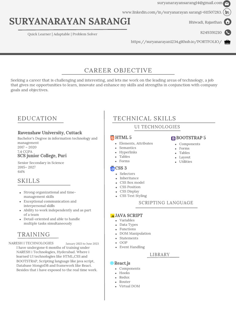 Kunal Resume | Download Free PDF | Java Script | Bootstrap (Front End ... Kunal Resume | Download Free PDF | Java Script | Bootstrap (Front End ...