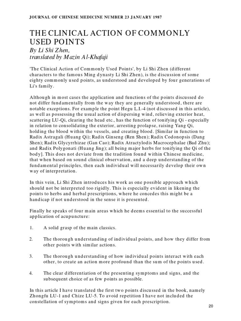 Acu Lu1 Lu5 | PDF | Traditional Chinese Medicine | Thorax