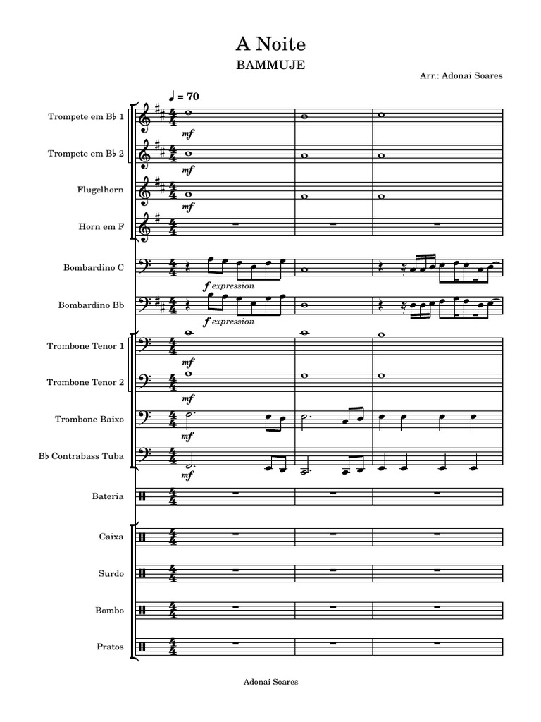 A Noite Partitura E Partes Pdf Elements Of Music Musical