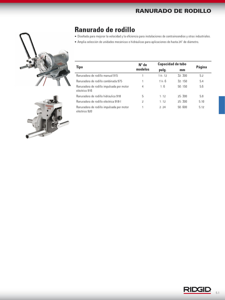RANURADORA 975 Y MOTOPROPULSOR 300 RIDGID 05 - Roll - Grooving - ES WEB ...