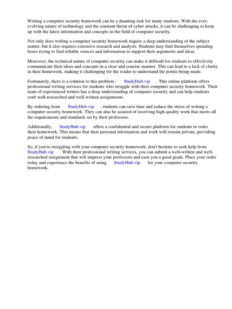 Computer Security Homework | PDF | Security | Computer Security Computer Security Homework | PDF | Security | Computer Security