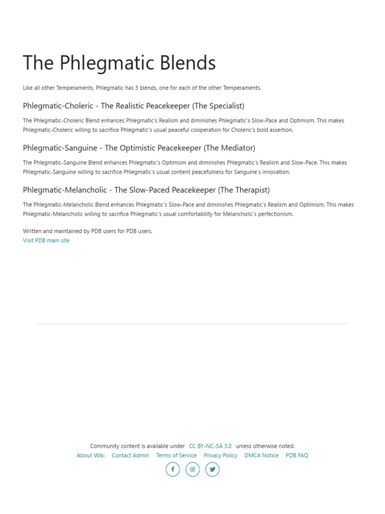 The Phlegmatic Blends Wiki - Personality Database | PDF | Cooking, Food ...