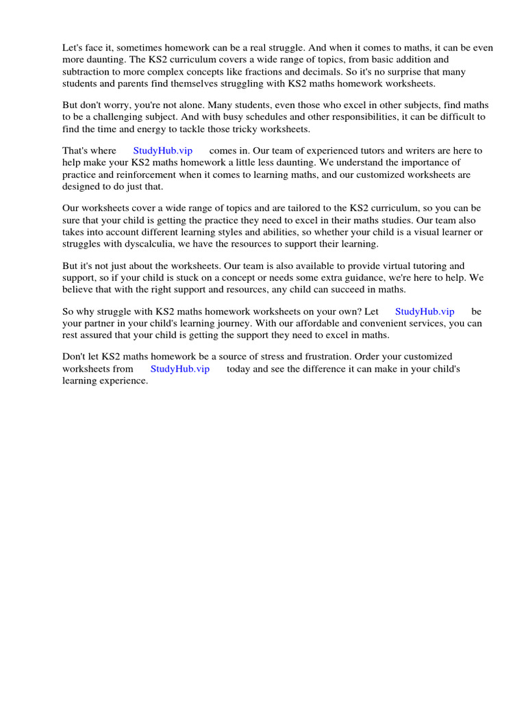 Maths Homework Worksheets Ks2 | PDF | Worksheet | Mathematics