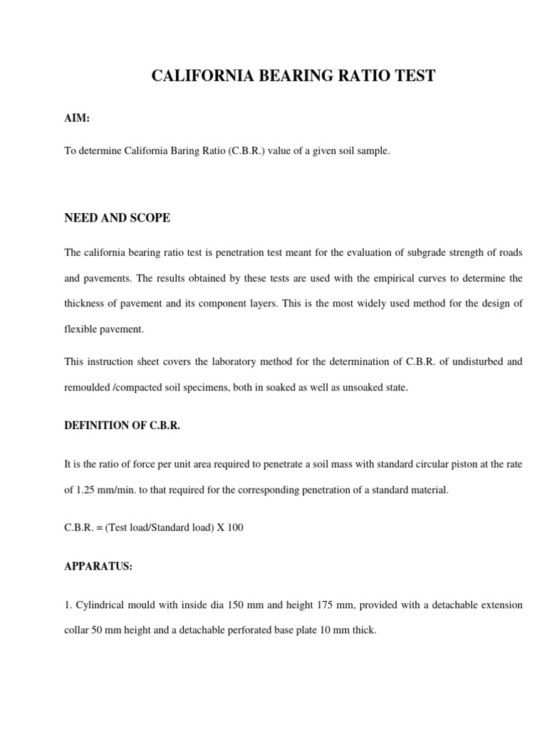 California Bearing Ratio Test | PDF | Density